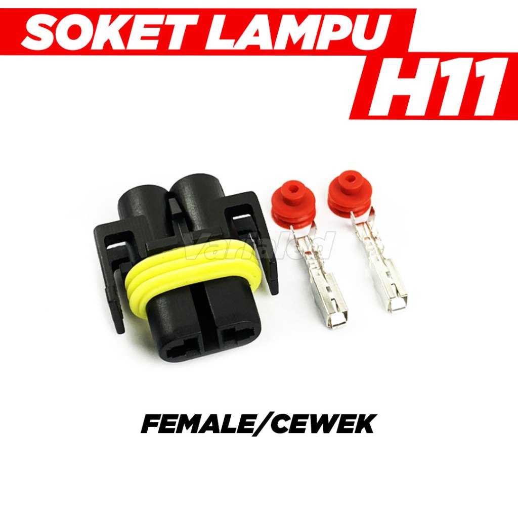 Jual soket lampu h11 h16 h8 h2 female cewek foglamp headlamp bohlamp ...
