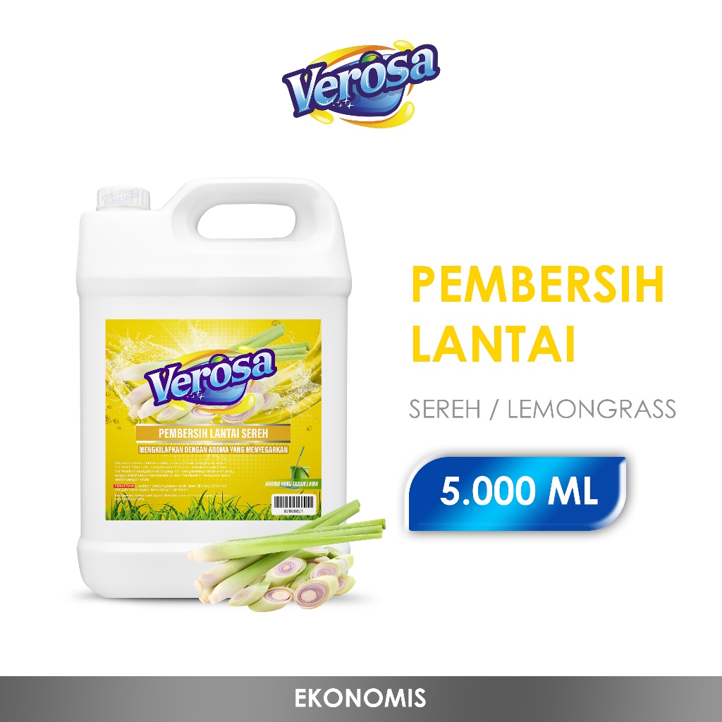 Jual Verosa Pembersih Lantai 5 Liter Sereh Sabun Pel Lantai 5000 ML ...
