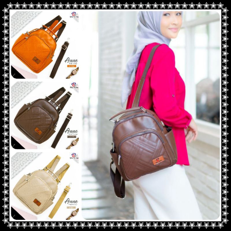 Jual ANNE,TAS By Biru Tsabita Tas Ransel 3 in 1.Bahan Chocoly Anti Air | Shopee Indonesia
