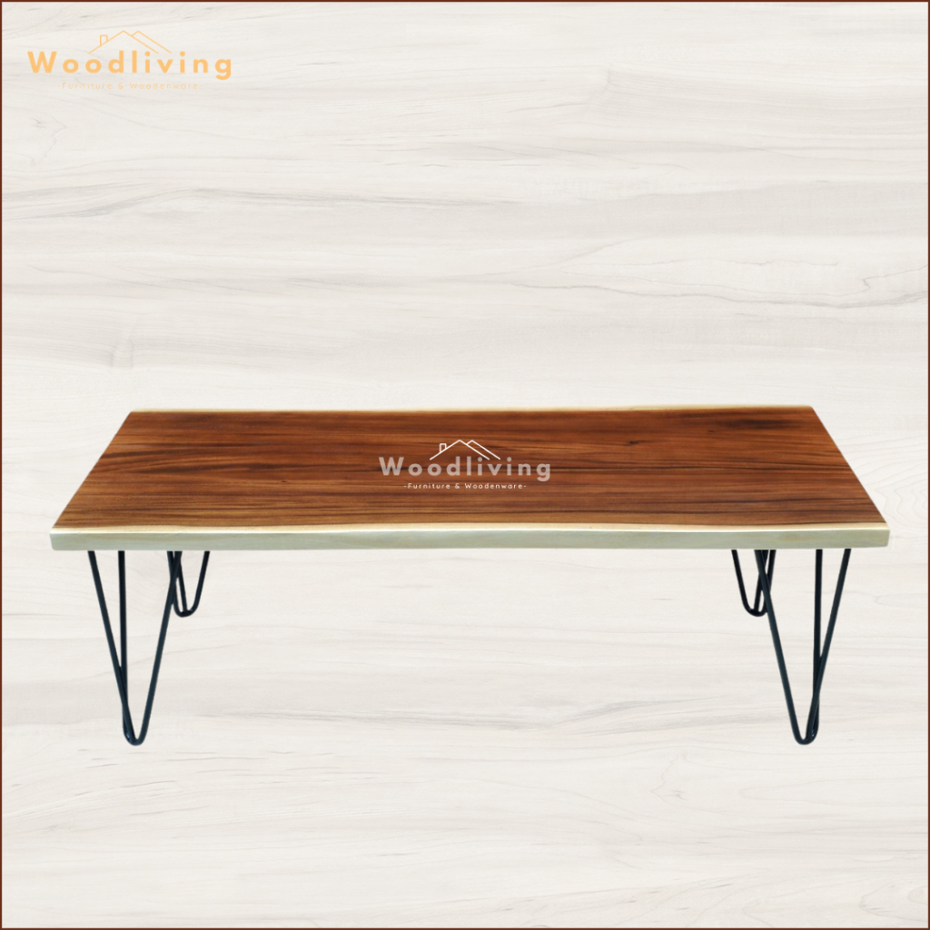 Jual Woodliving Coffee table minimalis kayu solid natural minimalis 120 ...