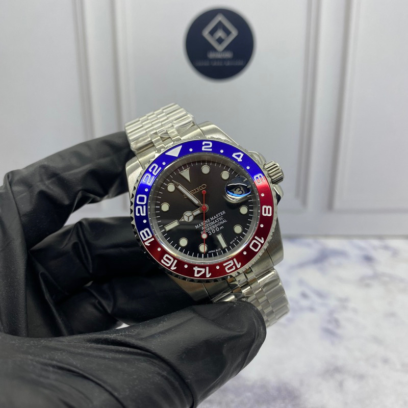 Jual Jam Tangan Seiko Mod Pepsi Seikolex NH35 Automatic Watch Marine Master Dial Jubilee Oyster ...