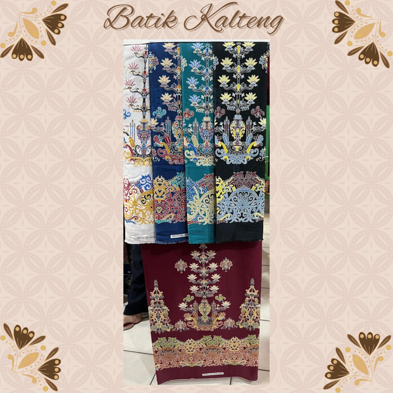 Jual Kain Batik Khas Kalteng bahan Sutra Muezza (harga per setengah meter) | Shopee Indonesia