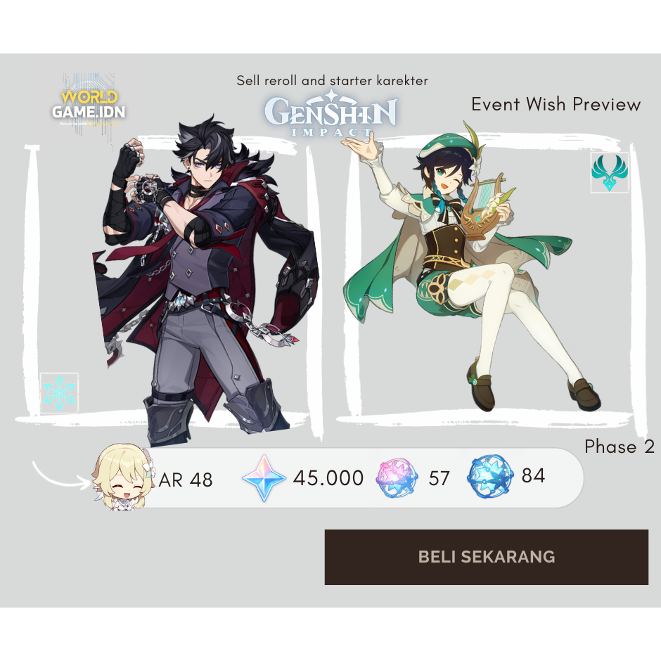 Jual account reroll genshin impact | Shopee Indonesia