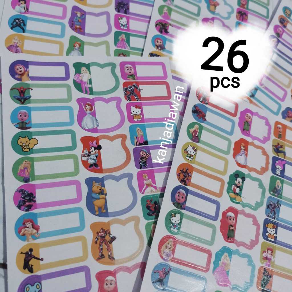 Jual Stiker Nama 26 pcs Label Stiker Nama Buku Sekolah Botol | Shopee ...