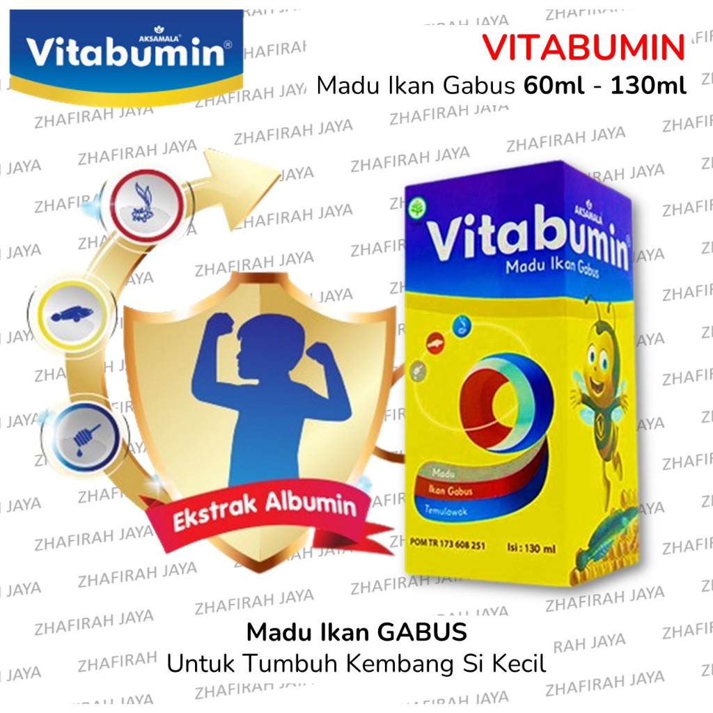 Jual VITABUMIN Madu Ikan Gabus Untuk Tumbuh Kembang si Kecil 60ml dan 130ml | Shopee Indonesia