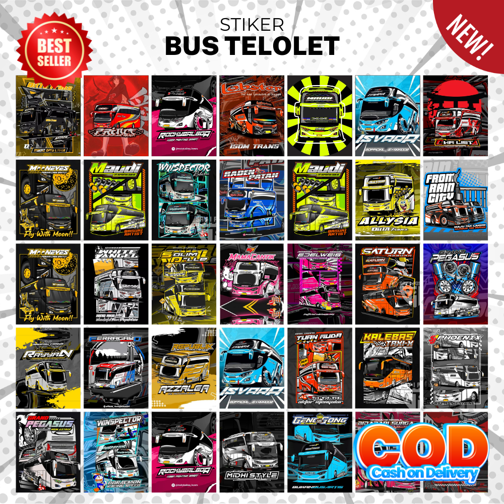 Jual 30 PCS STIKER BUS BASURI | STIKER BUS TELOLET 4X5 CM TERMURAH ...