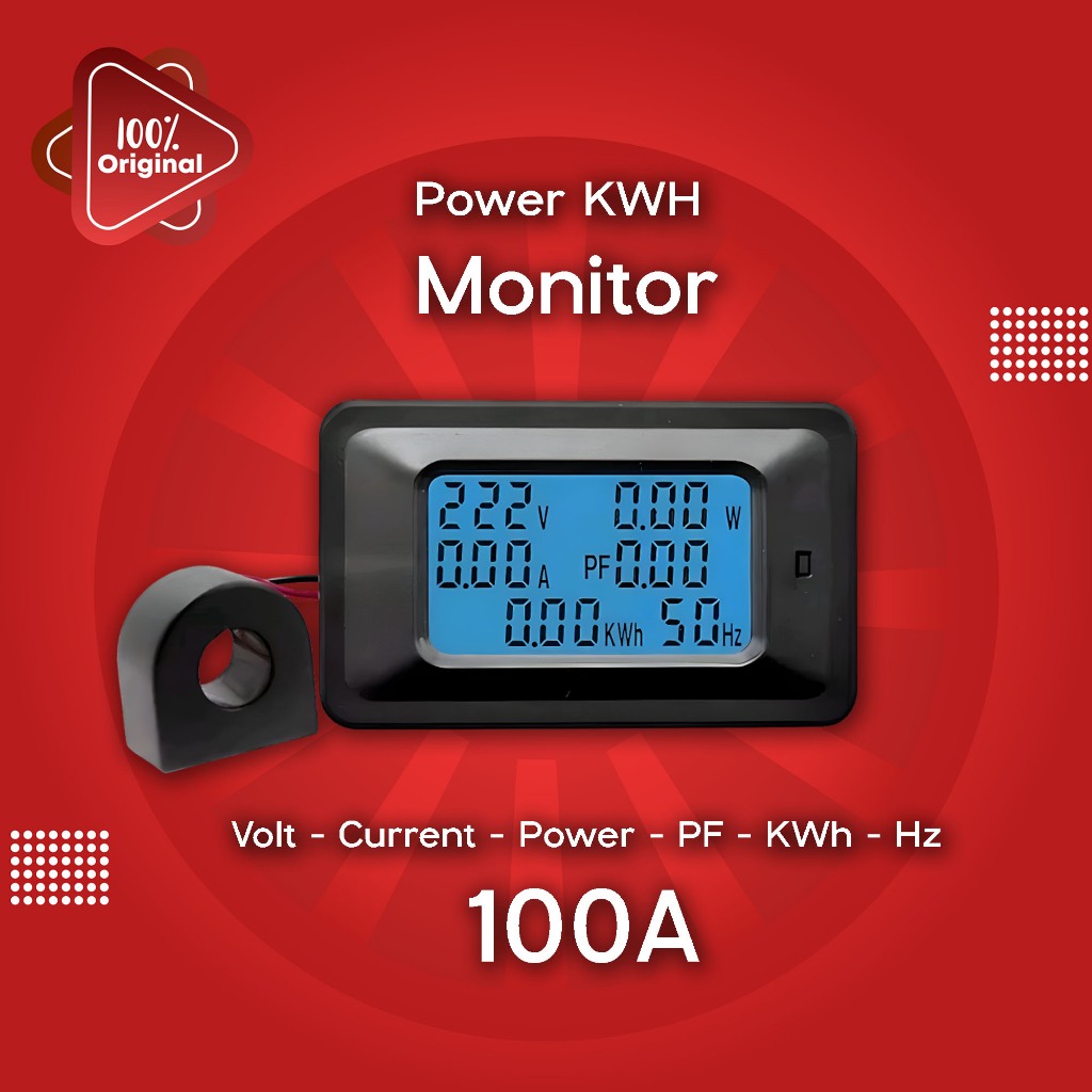 Jual Power Monitor Daya Digital Multifungsi 100A AC 110 220V Wattmeter ...