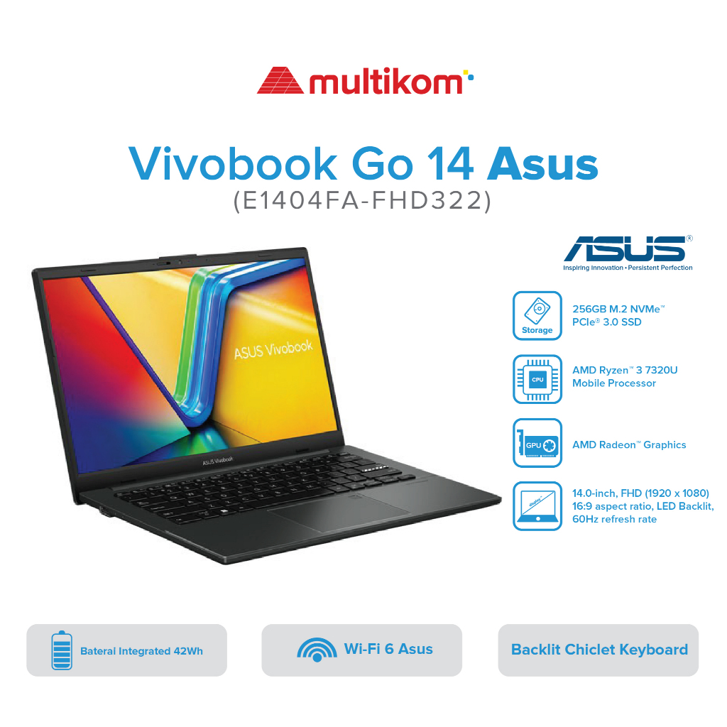 Jual Asus Vivobook Go 14 E1404FA-FHD322 321 323 R3-7320U 8GB 256SSD W11 ...