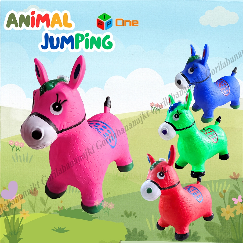 Jual Animal Jumping Mainan Kuda Kudaan Karet ada lampu dan suara ...