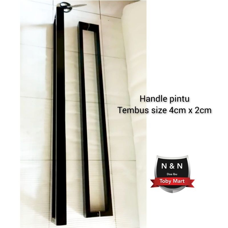 Jual Sus 304 Lebar 4cm [45cm-60cm-80cm ] Gagang pintu rumah Hitam Adu manis - Handle pintu ...