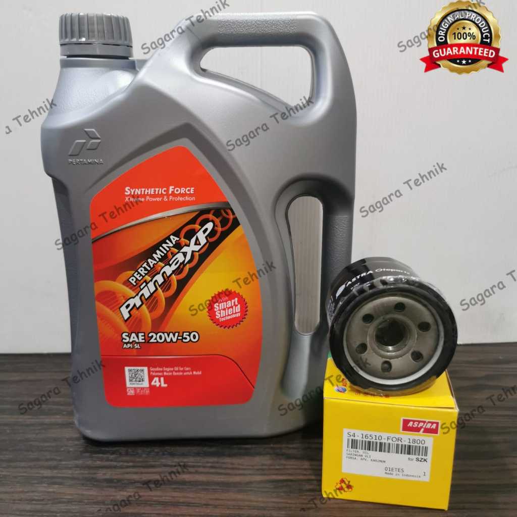 Jual PAKET OLI + FILTER OLI PERTAMINA PRIMA XP 4LITER APV CARRY TAYO ...