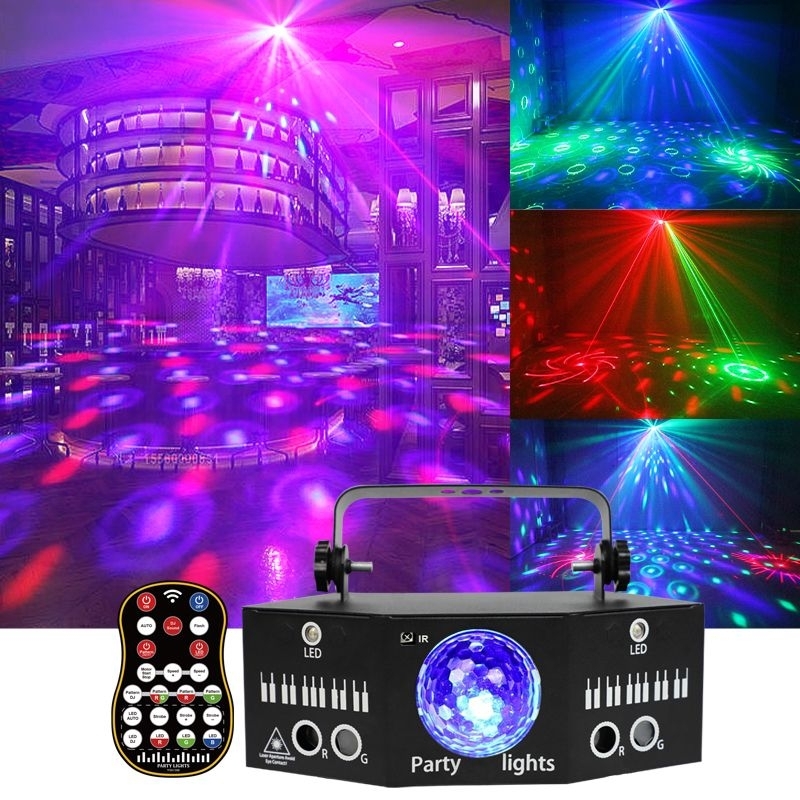 Jual lampu disko 6 mata kontrol suara lampu DJ party light sistem ...