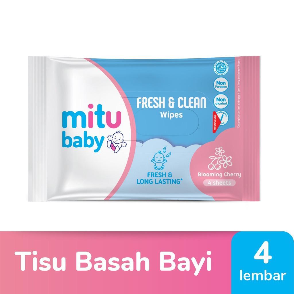Jual MITU BABY TISSUE BASAH 4 SHEETS WET WIPES NON ALCOHOL BAYI ...