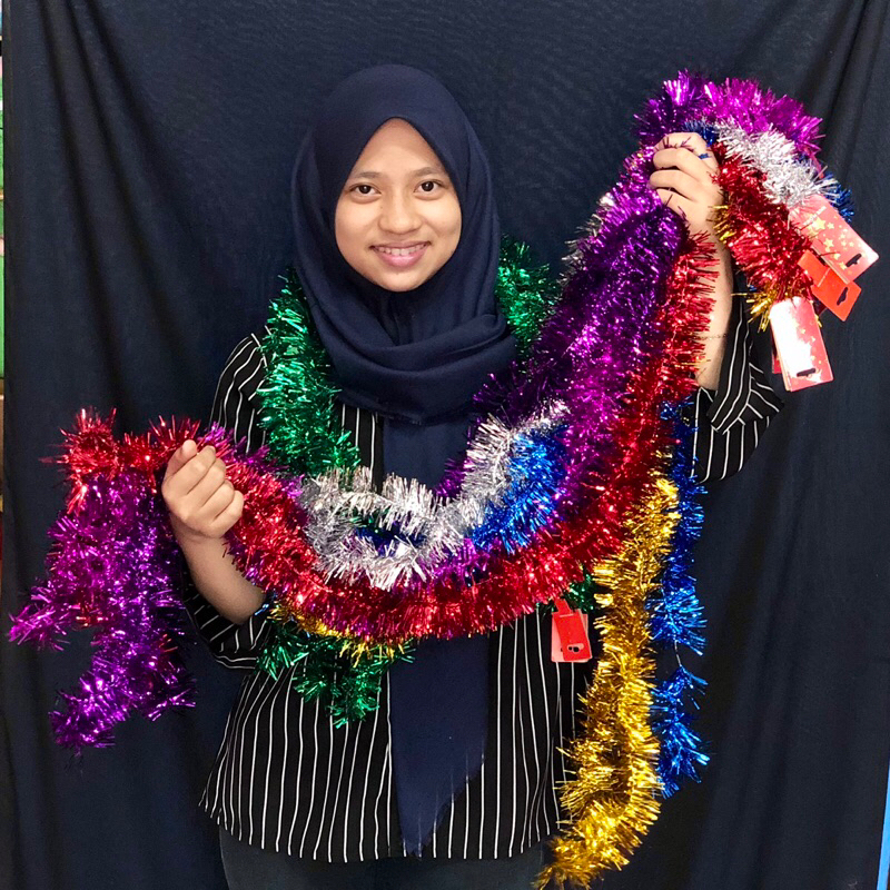 Jual slinger tinsel rumbai 2 meter hiasan aksesoris dekorasi na slinger ...