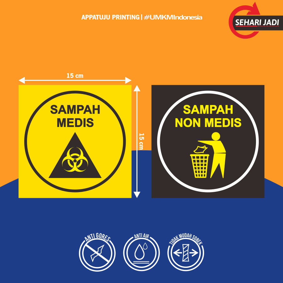 Jual STIKER SAMPAH MEDIS DAN NON MEDIS | Shopee Indonesia