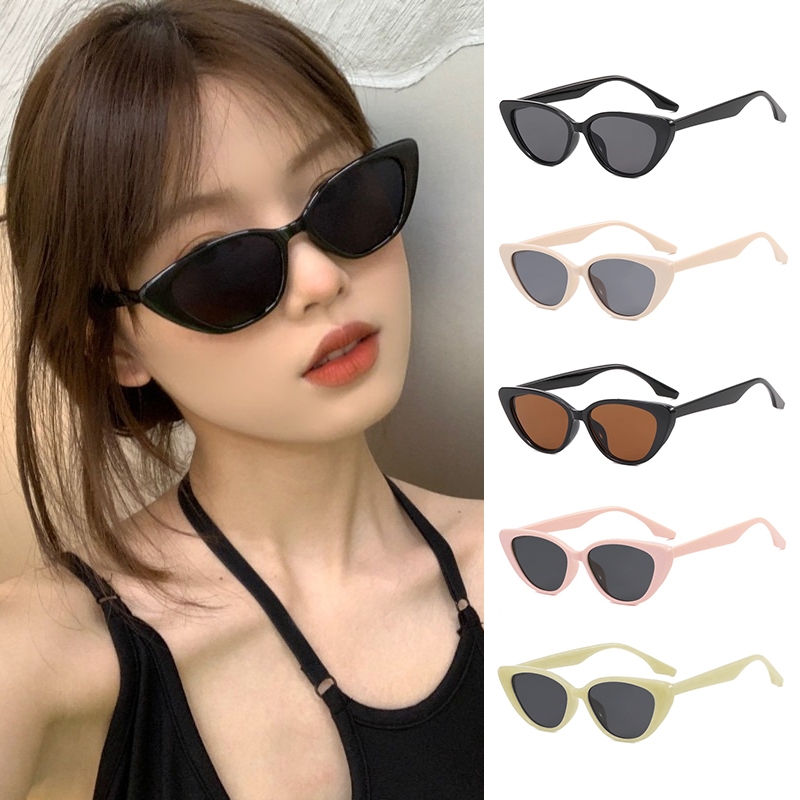 Jual Kacamata Hitam Korean Mata Kucing Retro Pelindung Matahari Cat Eye Sunglasses-G | Shopee ...