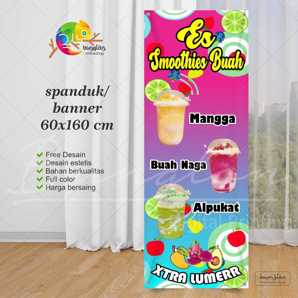 Jual Spanduk Banner Es Smoothies Buah Viral | Shopee Indonesia