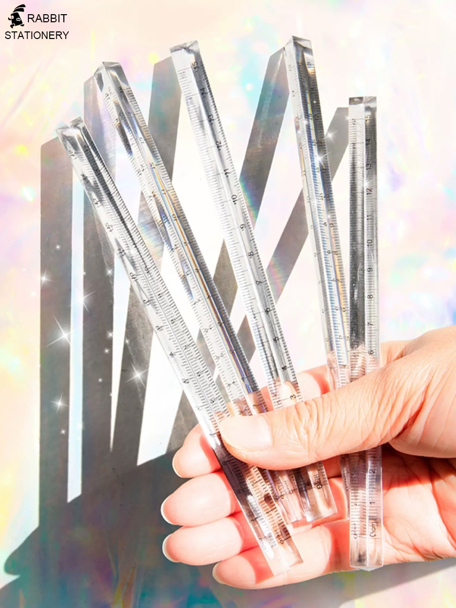 Jual 15/20cm Penggaris Kristal Segitiga Triangle Shape Ruler Crystal ...