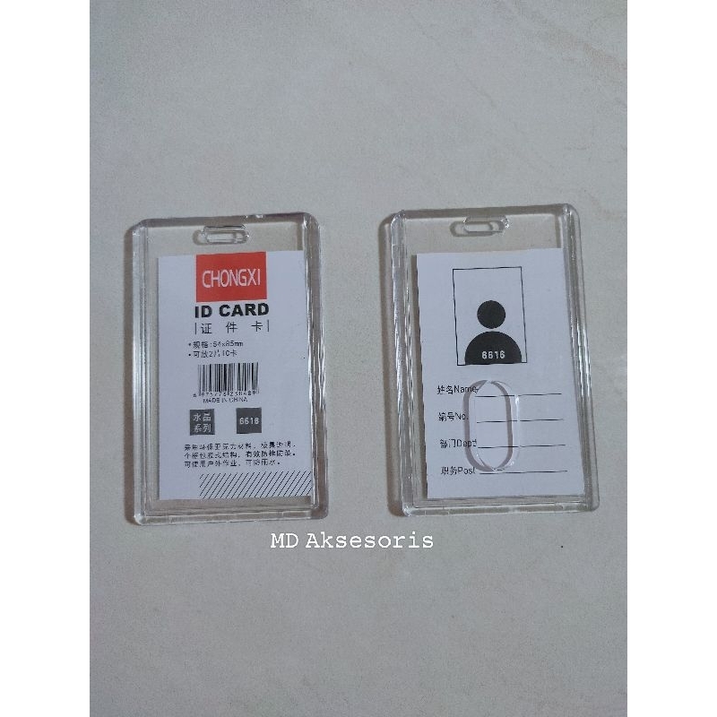 Jual Tempat Id Card Akrilik Transparan Holder Id Card Acrylic Id Card ...