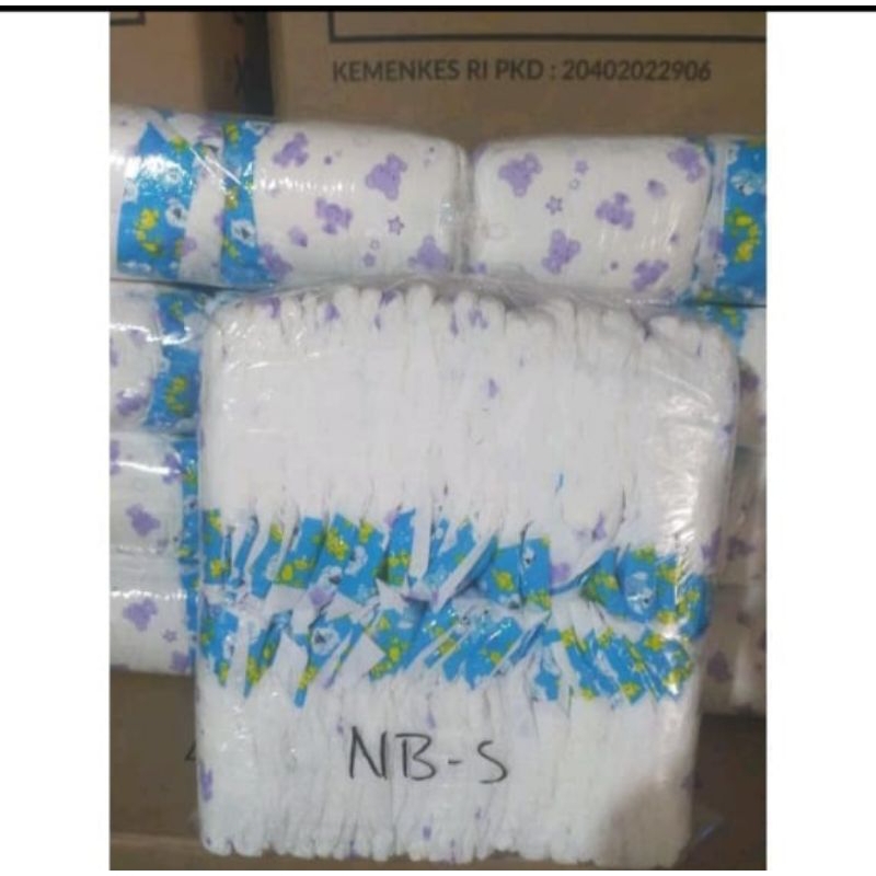Jual popok hanuka fluffy/Mamamia/pokky size NBS type perekat isi 50pcs ...