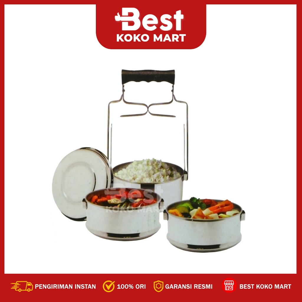 Jual Maspion SS Rantang Stainless Steel 14 cm Susun 3 Food Carrier ...