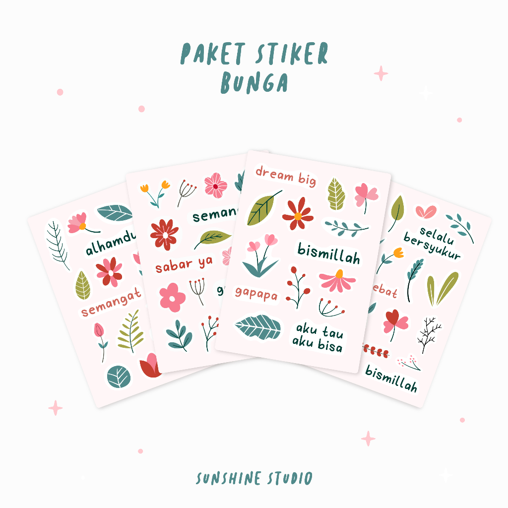 Jual [Sunshine] Stiker Bunga Stiker Islami | Stiker Muslimah Aesthetic ...
