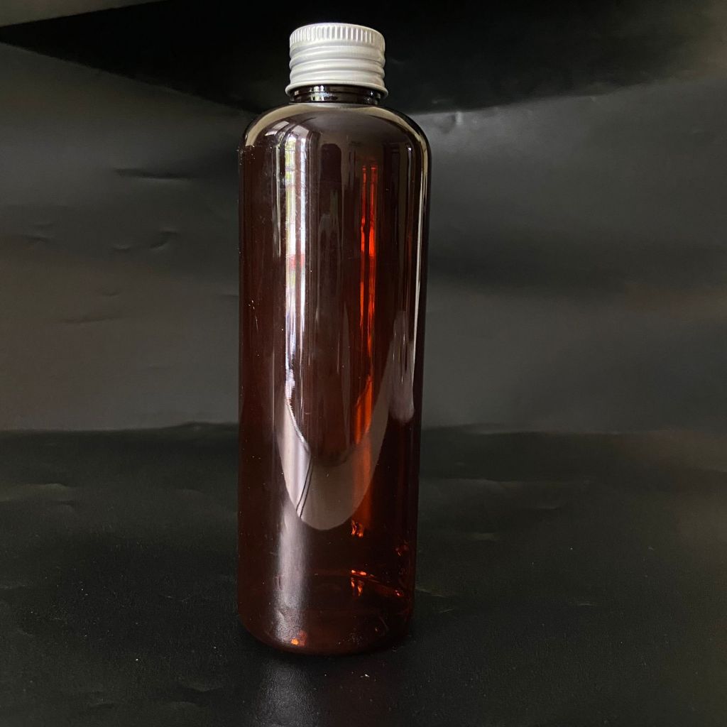 Jual Botol 250ml Amber Tutup Aluminium Ulir / Botol Plastik 250ml Coklat Tutup Aluminium Hitam ...