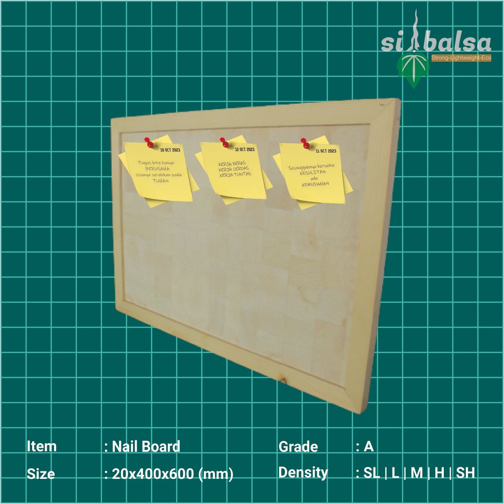 Jual Cork Board 60*60cm sticky note kayu balsa frame jati belanda buat ...