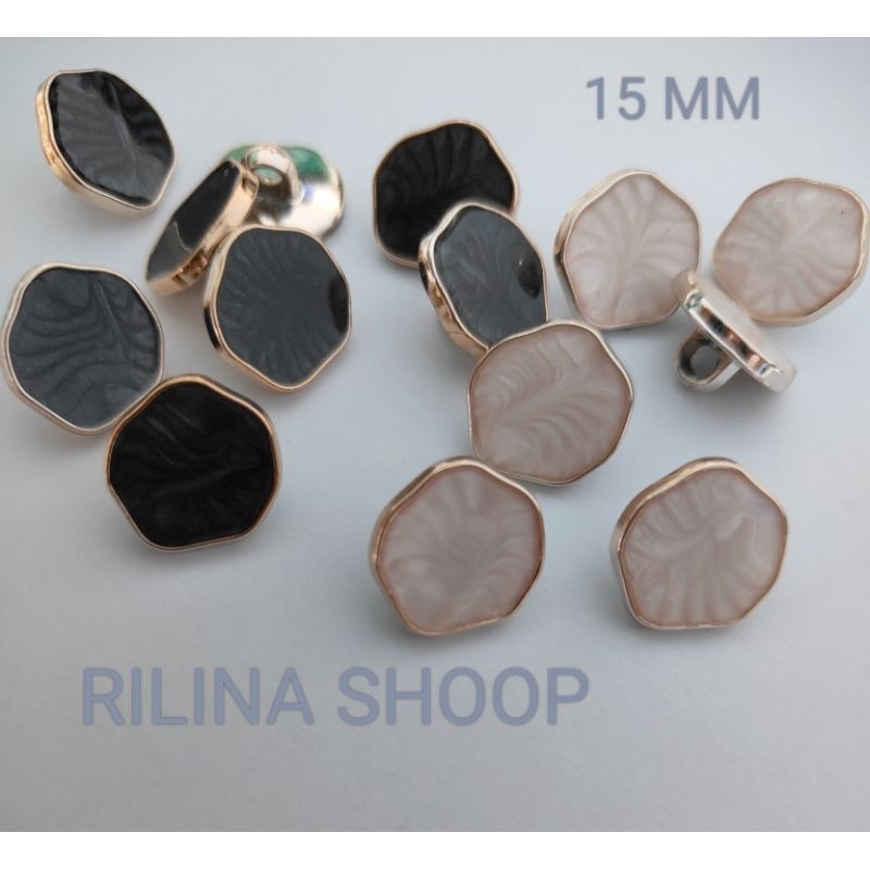 Jual 144 Pcs KancingJamur Mewah Clasik model Marmer putih/hitam Ukuran ...