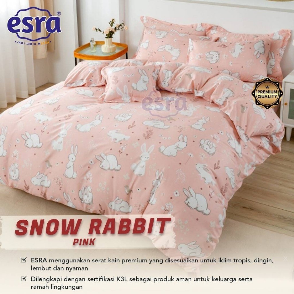 Jual Sprei Set Premium Katun ESRA Motif Snow Rabbit | Shopee Indonesia