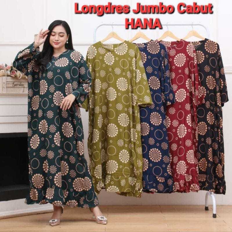 Jual Daster Panjang JUMBO LD 130 Lengan Panjang Longdress Rayon Busui Bahan Adem Harga Grosir ...