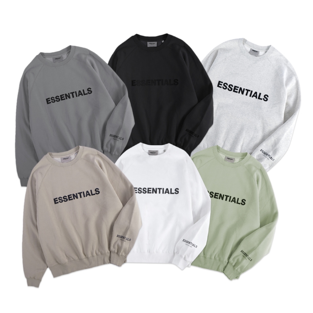 Jual FOG Essentials Black Rubber Logo Sweatshirt | Shopee Indonesia