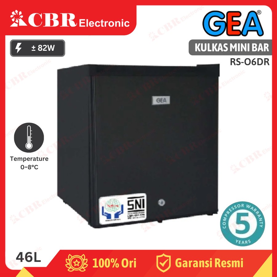 Jual Kulkas Mini Bar GEA 1 Pintu RS-06DR (BLACK) 46 L | Shopee Indonesia