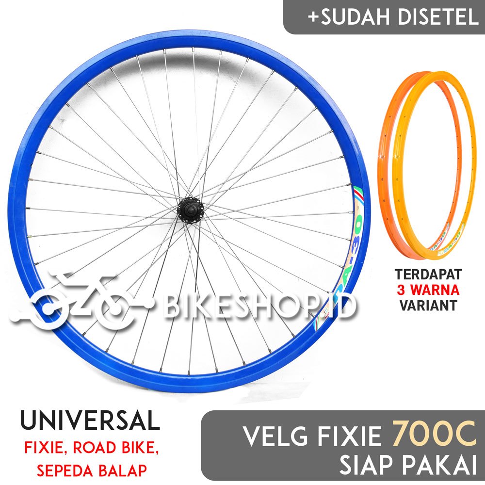 Jual Wheelset Velg Sepeda Uk 700c Alloy Warna Depan / Belakang Rims Roda Siap Jadi Fixie Balap ...
