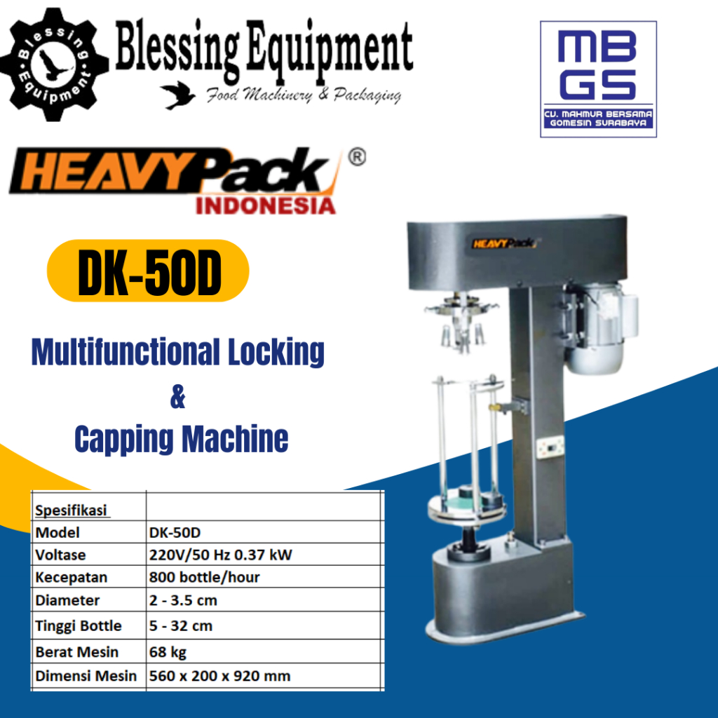 Jual Mesin Penutup Botol METAL / Capping Machine DK-50D Heavypack ...