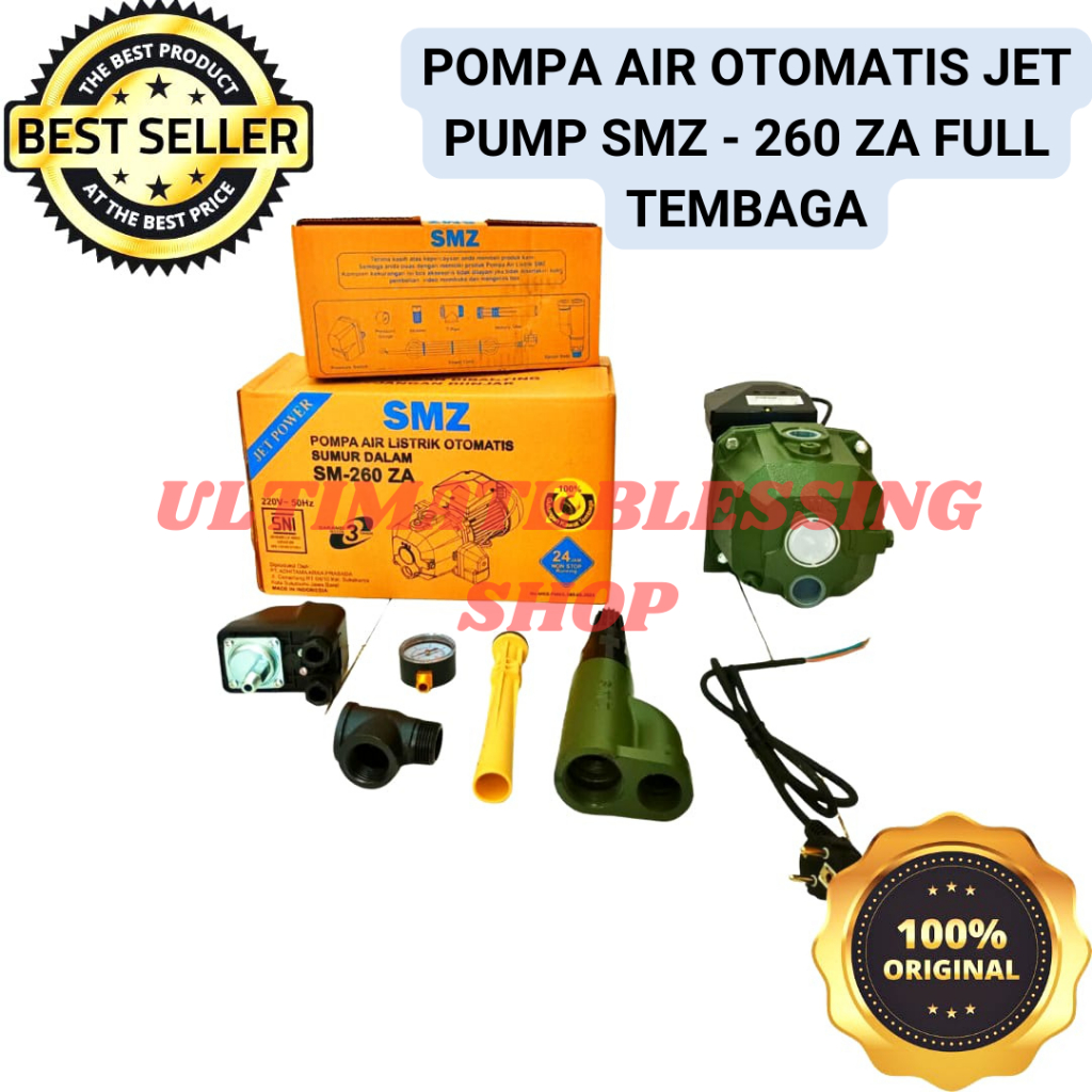 Jual POMPA AIR JET PUMP SMZ 260 FULL TEMBAGA (SUMUR BOR 30 METER) BERKUALITAS - Ultimate ...