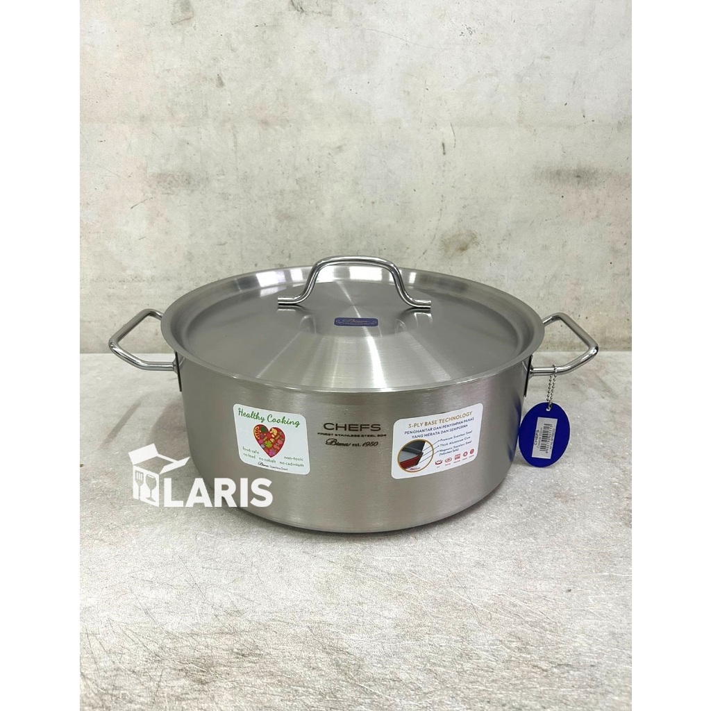 Jual Bima Chefs Casserole 32cm 10,5 Liter Panci Bima Stainless Bahan ...