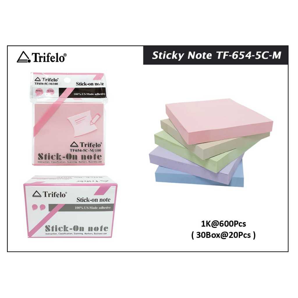 Jual Sticky Notes Warna Pastel - Book Marker Trifelo TF 654-5C/100 ...