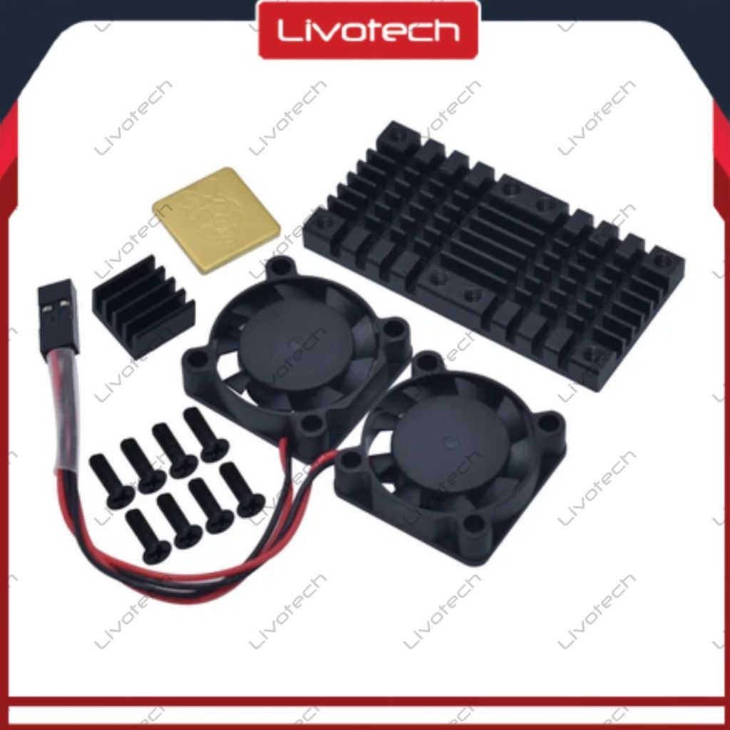 Jual Kit Dual Heatsink Fan Raspberry Pi Thermal Double Cooling Pendingin | Shopee Indonesia