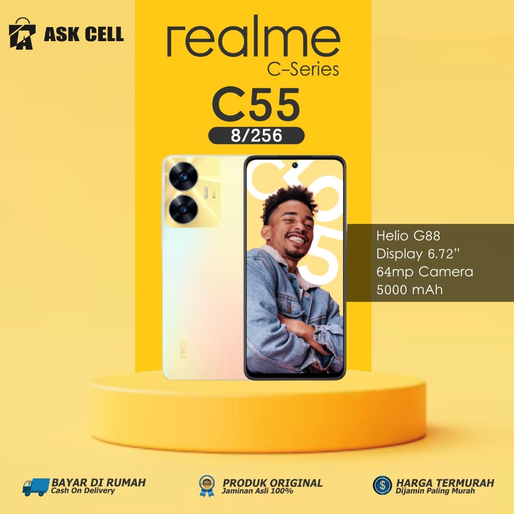 Jual realme C55 6GB+6GB* | 128GB (64MP AI Camera | Up to 12GB Dynamic RAM | 33W SUPERVOOC Charge ...