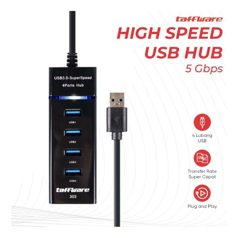 Jual Charger Sambung Usb High Speed 4 Ports USB HUB 3.0 5Gbps | Shopee ...