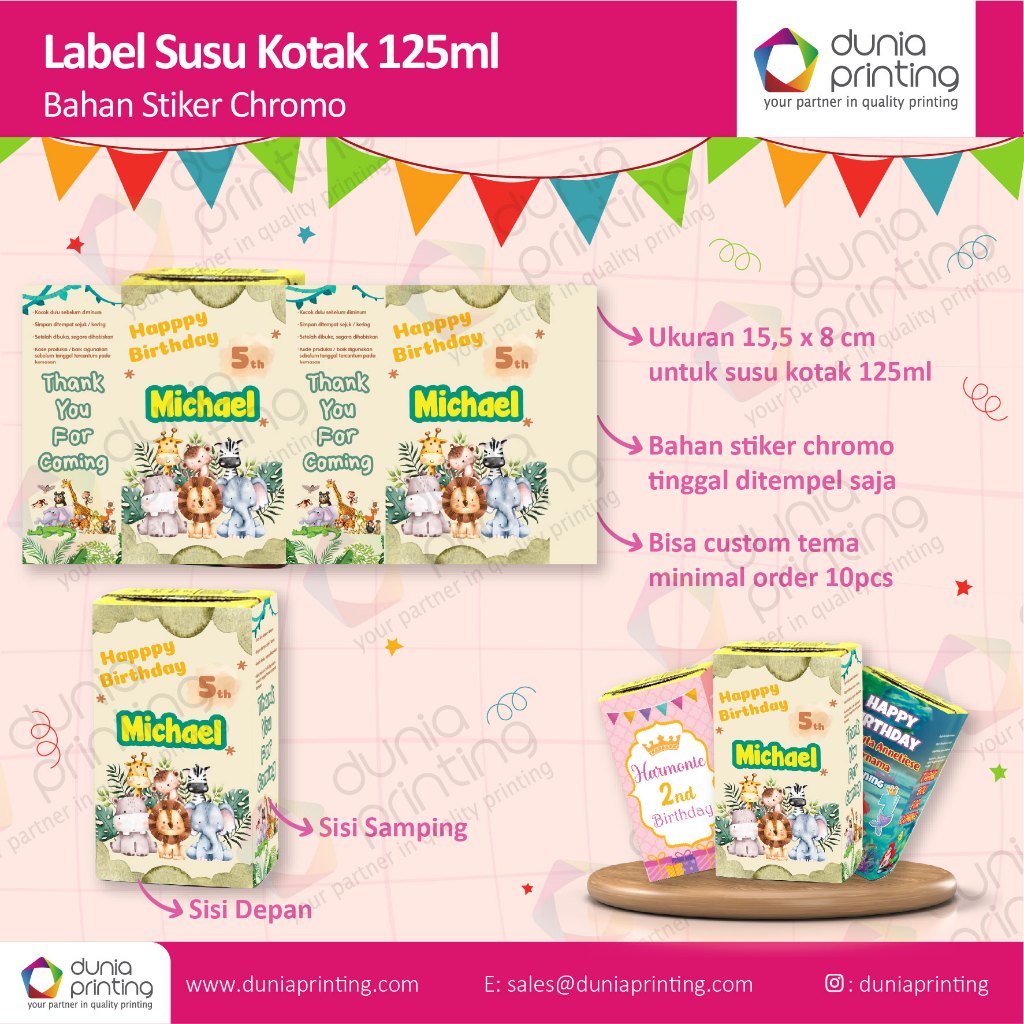 Jual Stiker Label Ulang Tahun Susu Kotak 125ml | Shopee Indonesia