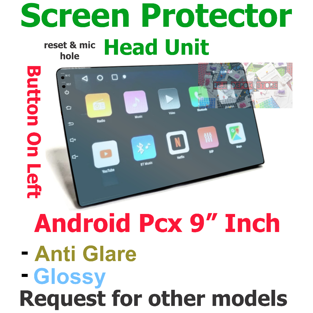 Jual PCX Android Head Unit mobil 9" inch Screen Protector Guard Left bottom | Shopee Indonesia