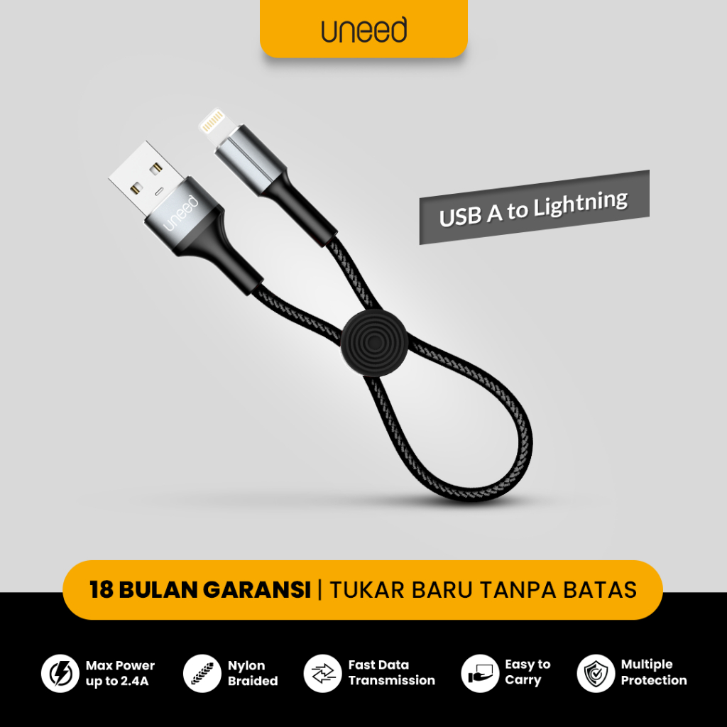 Jual UNEED Kabel Data Quick Charge Type C Lightning Micro USB 20CM - UCB60 | Shopee Indonesia