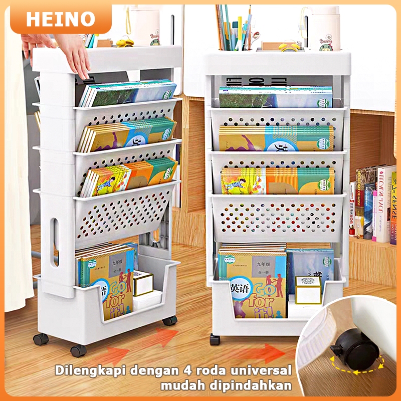Jual HEINO Rak Buku Portable Serbaguna Rak Troli Susun Kapasitas Besar ...