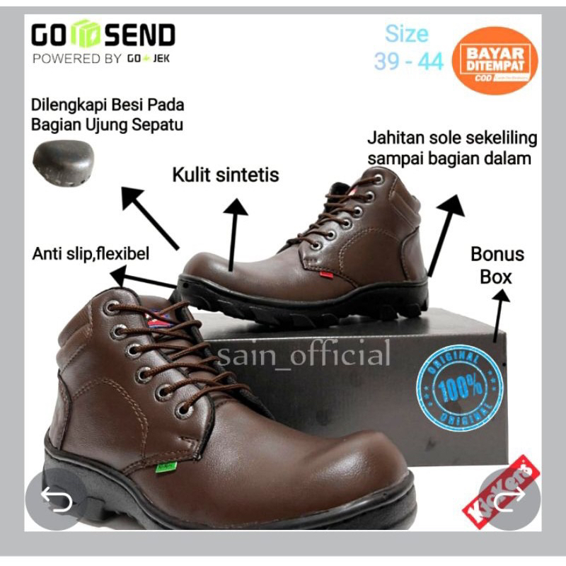 Jual Sepatu Safety boots proyek Sepatu safety alat berat ujung besi ...