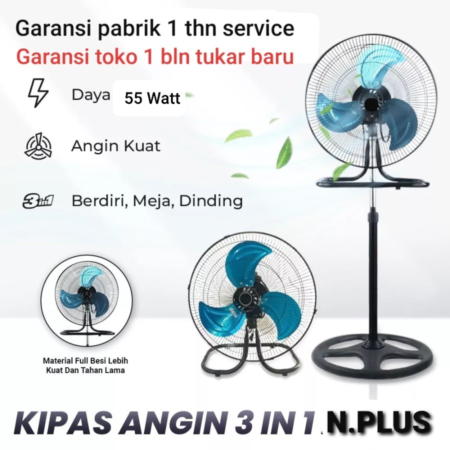 Jual Kipas Angin Besi Tornado 3in1 TD 18inch Berdiri,Meja,Dinding ...