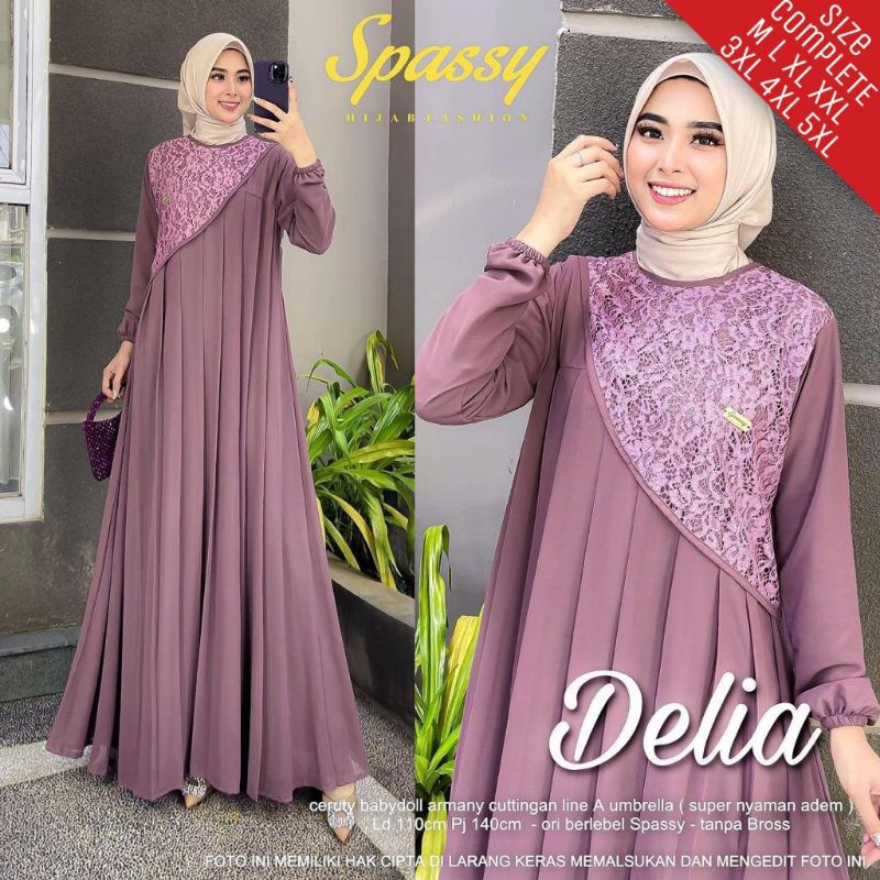 Jual Gamis Delia Brukat Modis Elegan Jumbo LD 140 Ready Size M L XL XXL ...