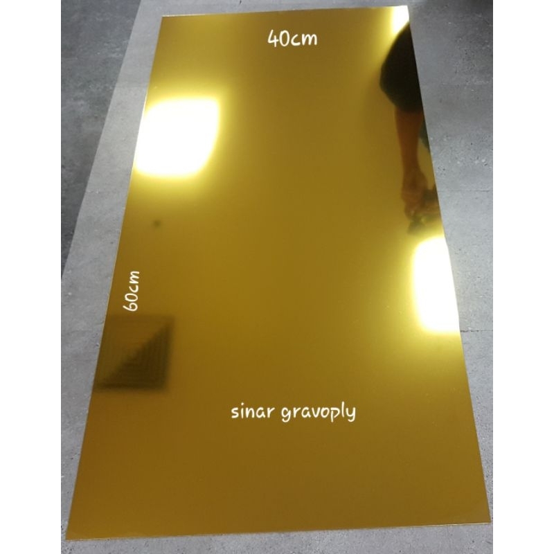 Jual Gravoply gold mirror teks hitam 40x60cm | Shopee Indonesia