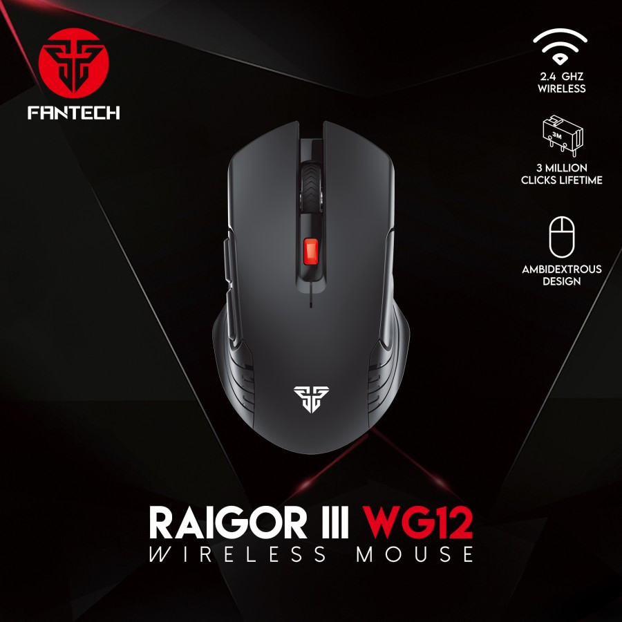 Jual FANTECH WG12R WG12 RAIGOR GEN III WIRELESS MOUSE GAMING 2000DPI ...